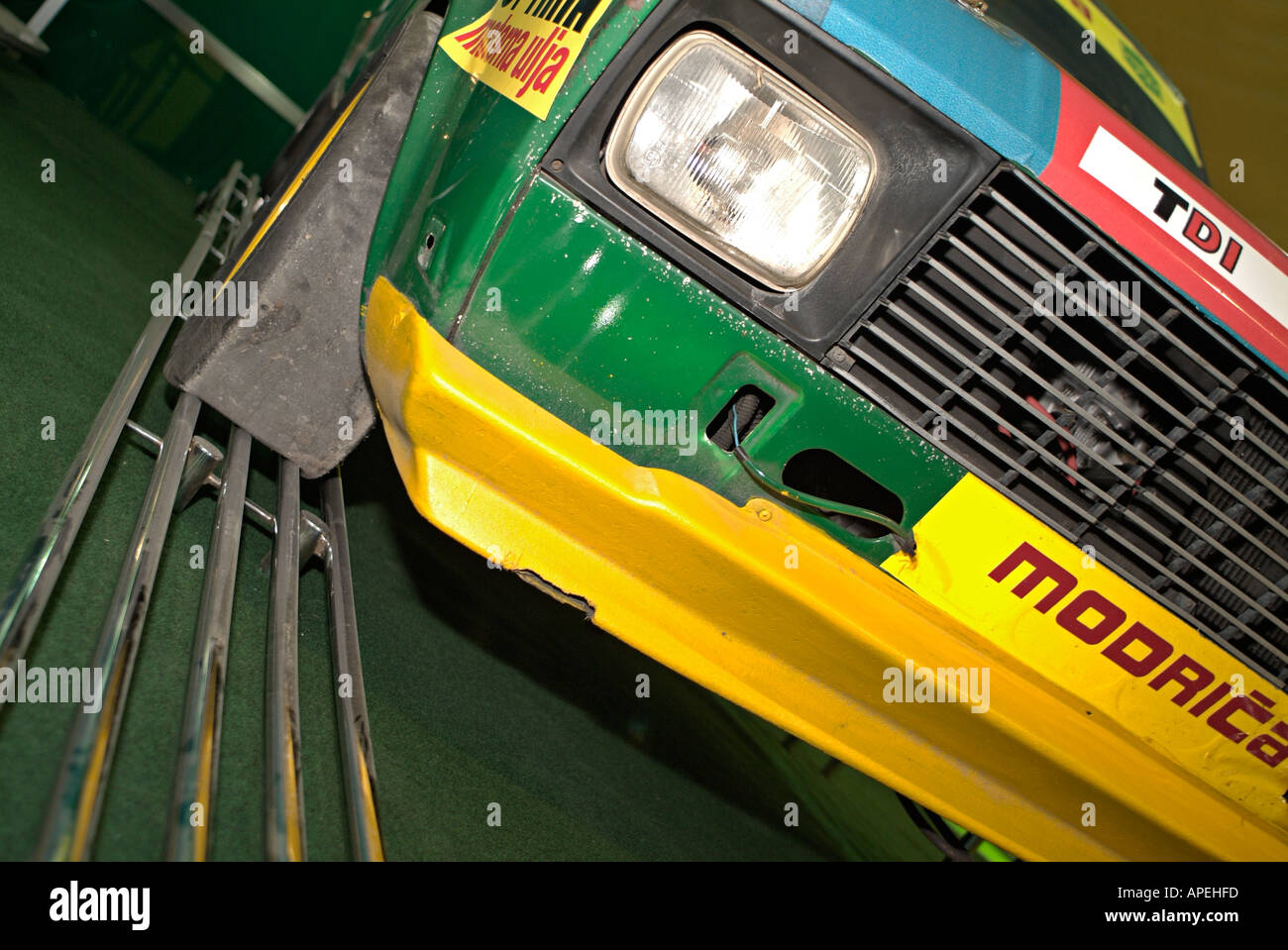 Abstract view of a Yugo rally car on display at a car show Stock Photo ...