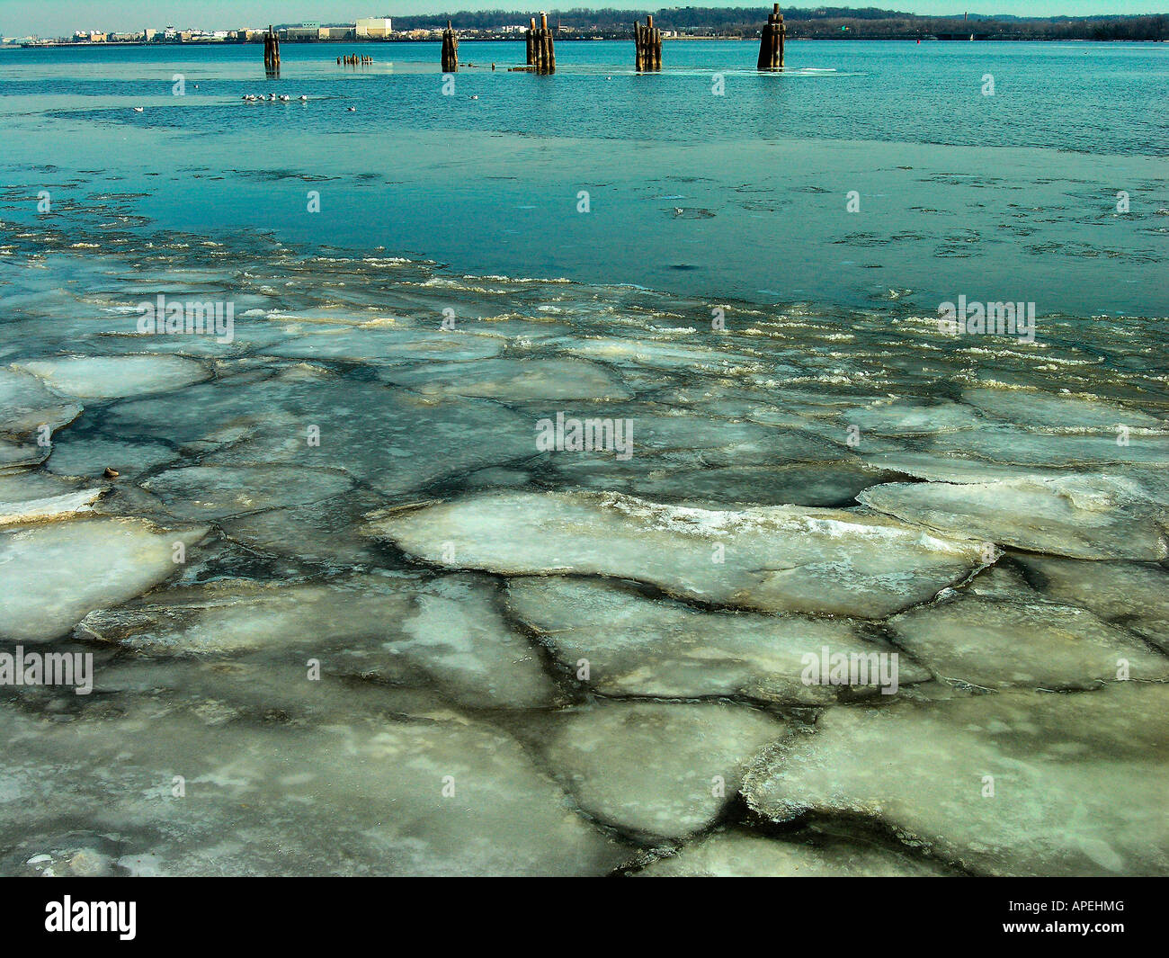Water and ice in the Potomac River, VA Stock Photo - Alamy