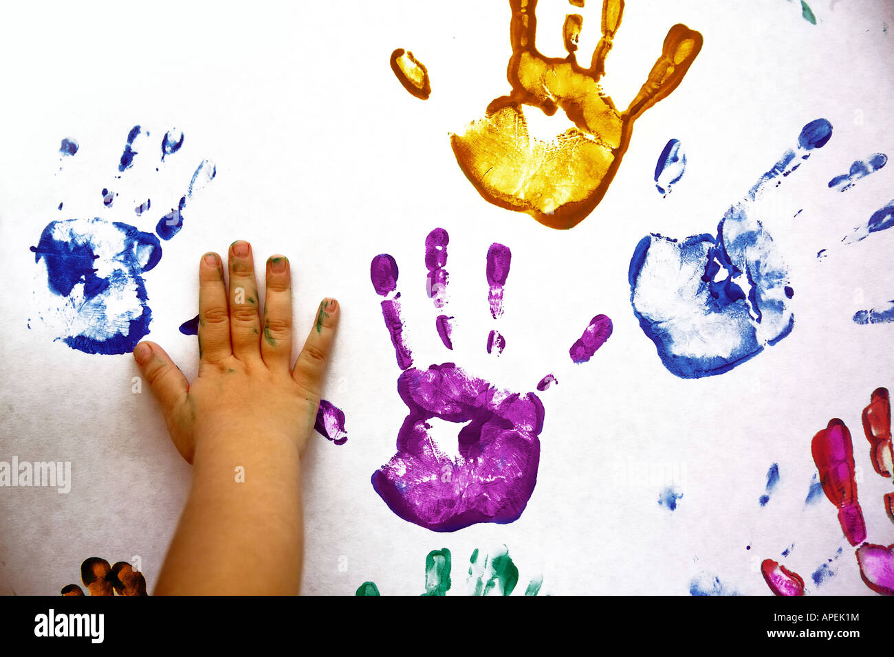 child's hand prints Stock Photo - Alamy