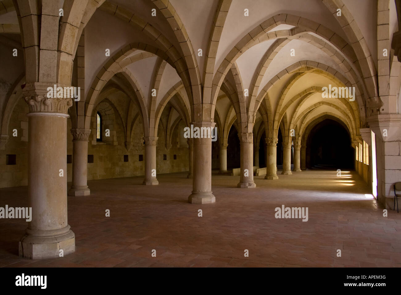 Alcobaça Monastery Dormitory. Masterpiece of the Gothic architecture ...