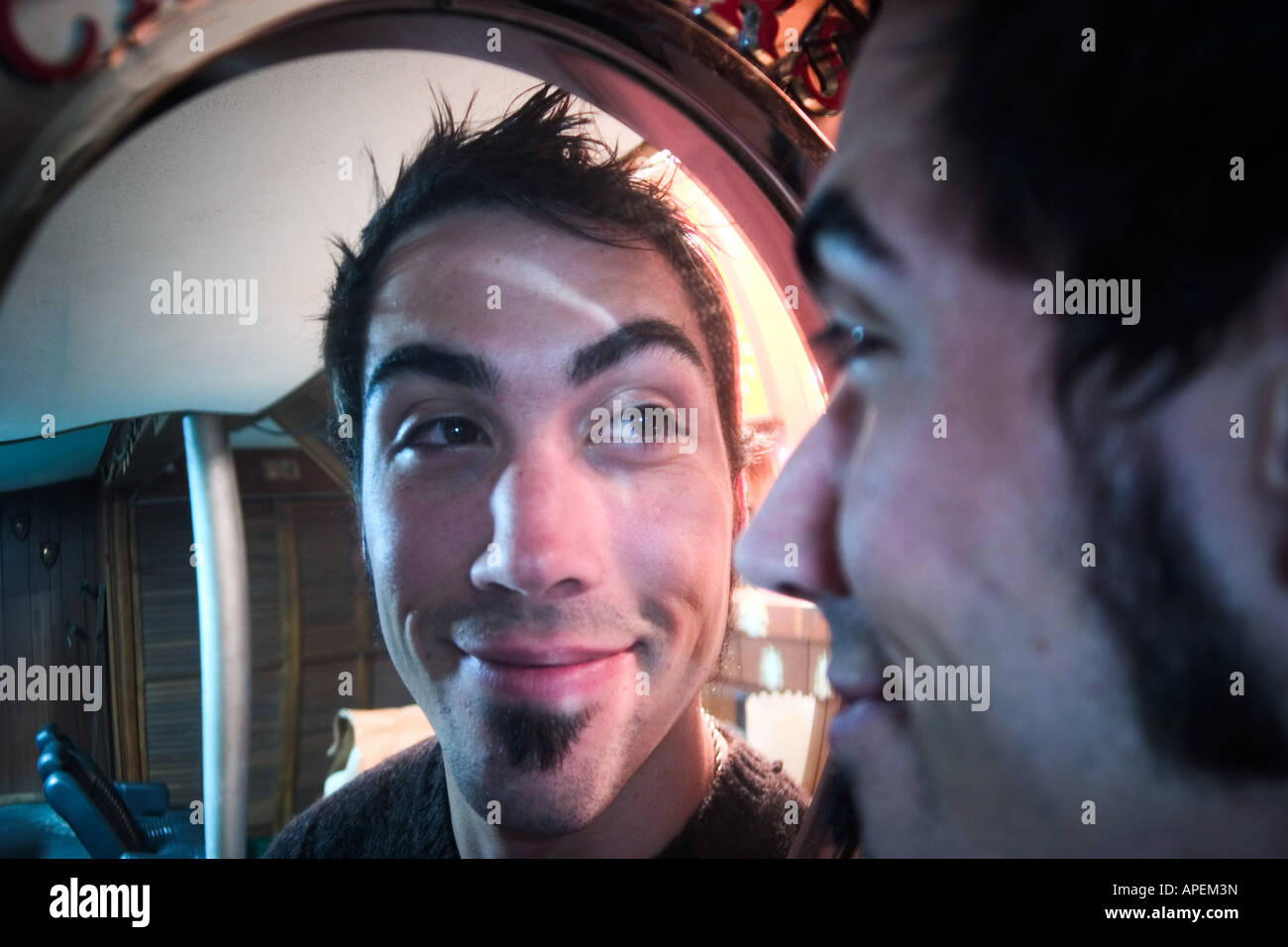 Distorted face mirror hi-res stock photography and images - Alamy