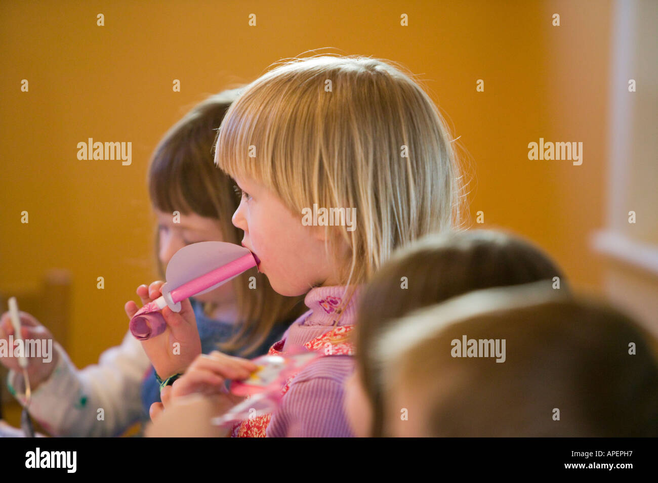 Group of Girls at a Birthday Party Stock Photo - Alamy
