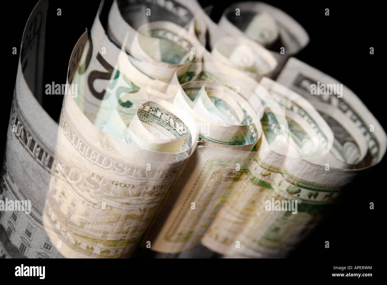 Rolled up dollar notes hi-res stock photography and images - Alamy