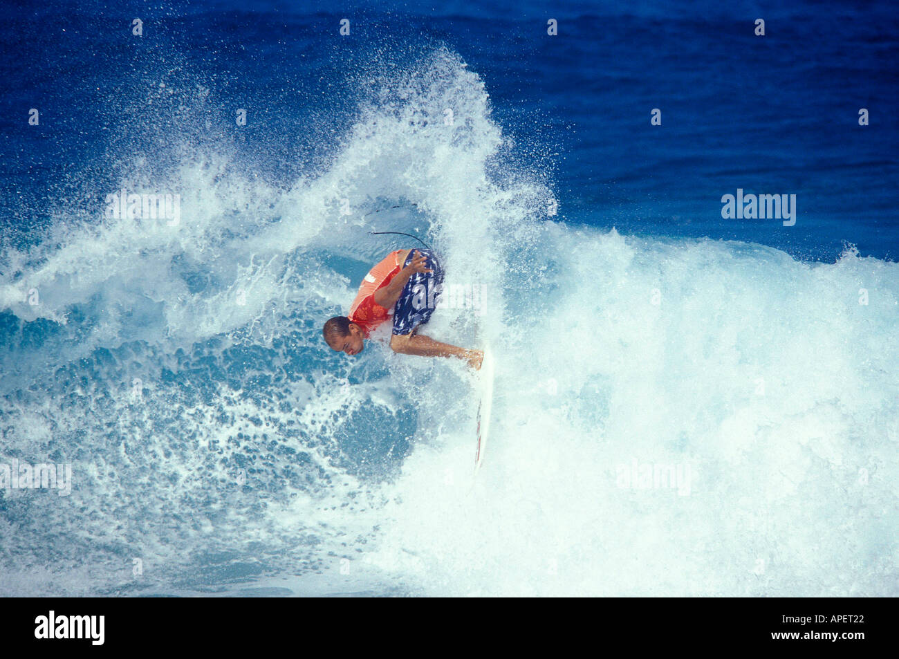 Kelly Slater surfing in Hawaii USA Stock Photo - Alamy