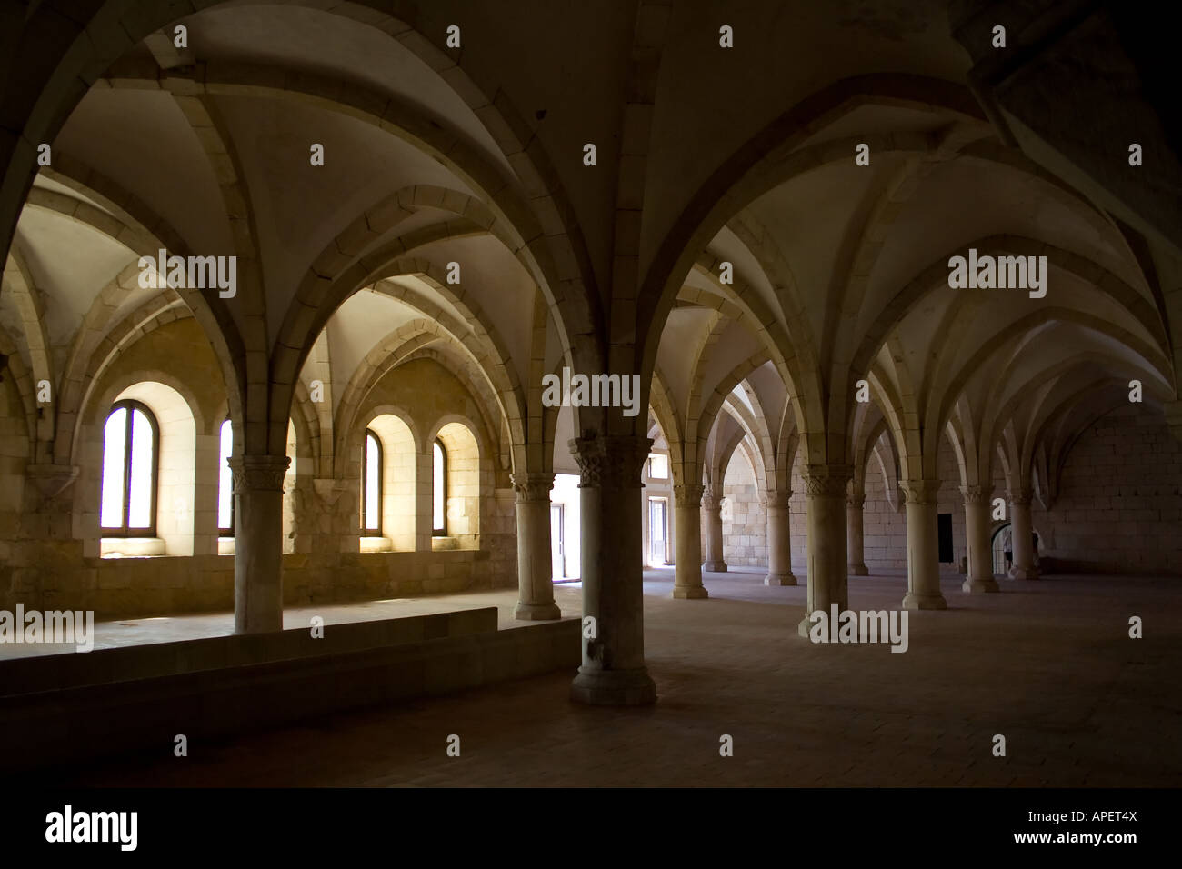 Alcobaça Monastery Dormitory. Masterpiece of the Gothic architecture ...