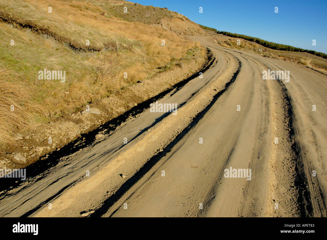 Spain andalusia dirt road above capileira village in the alpujarras ...