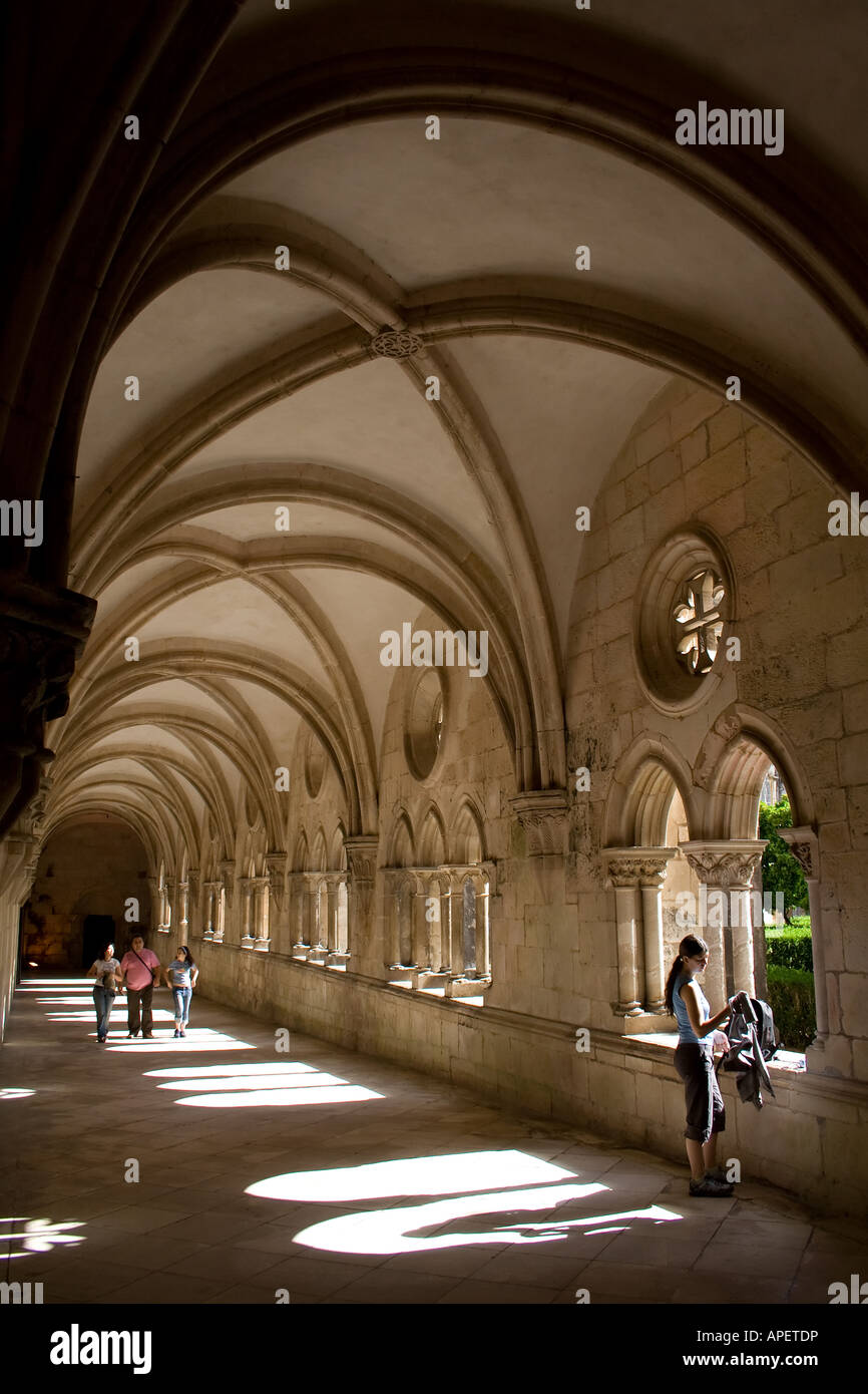 Alcobaça Monastery cloister. Masterpiece of the Gothic architecture ...