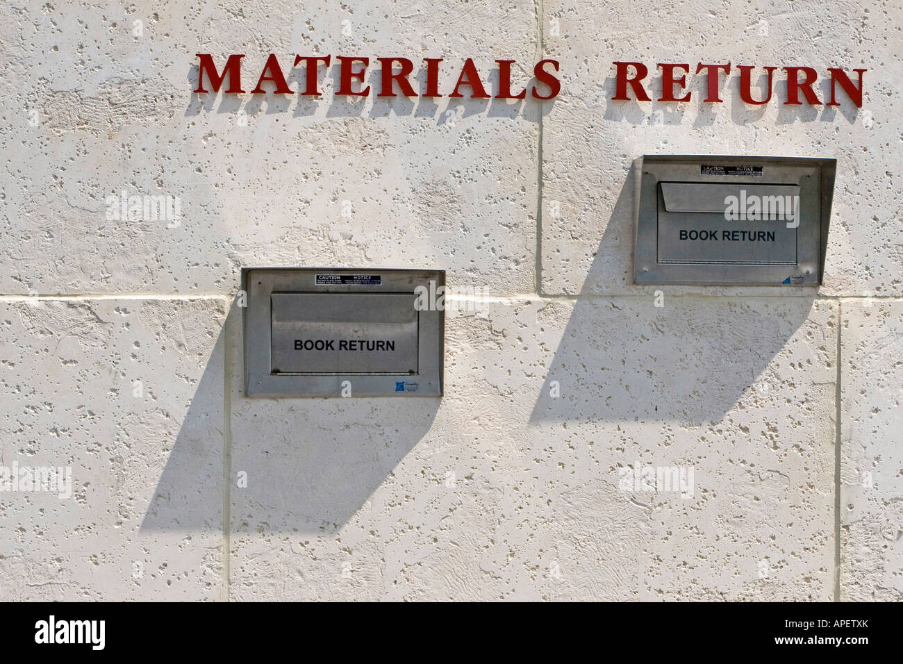 American Library materials return chute Stock Photo - Alamy