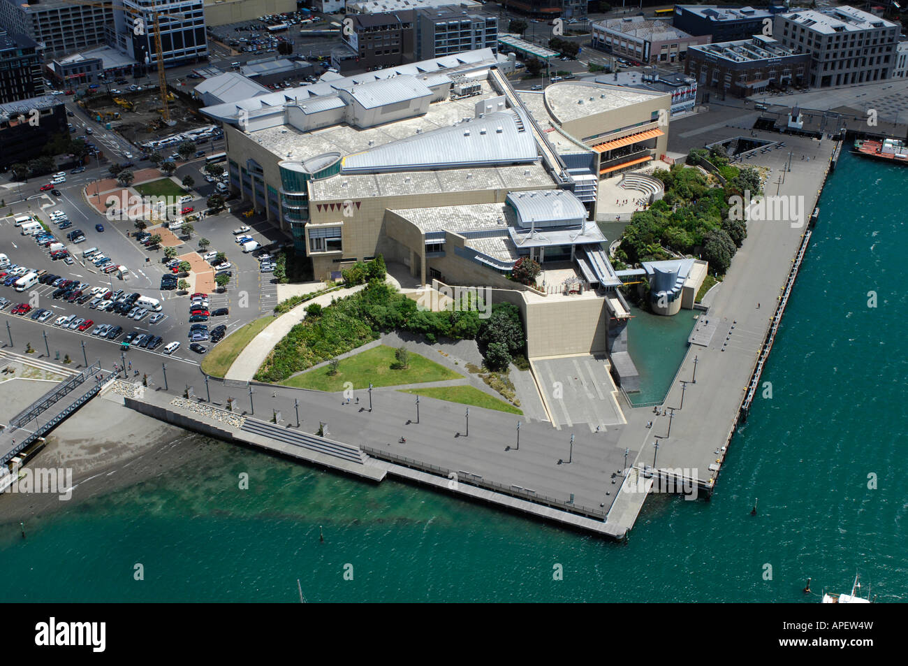 Aerial view of the Museum of New Zealand Te Papa Wellington New Zealand ...