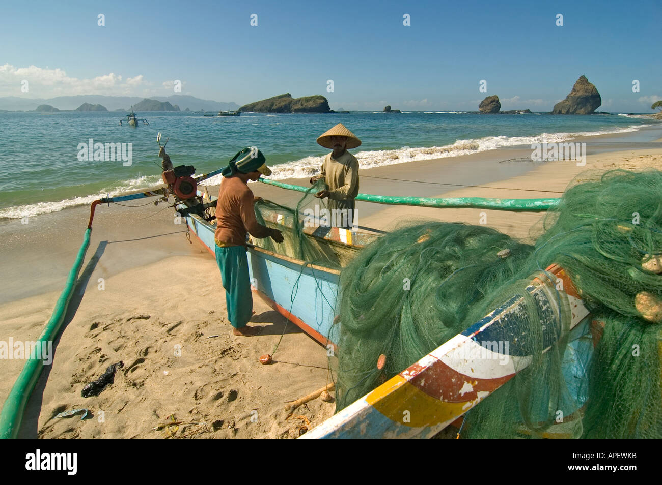 Traditional fishing boat in java island hi-res stock photography and ...