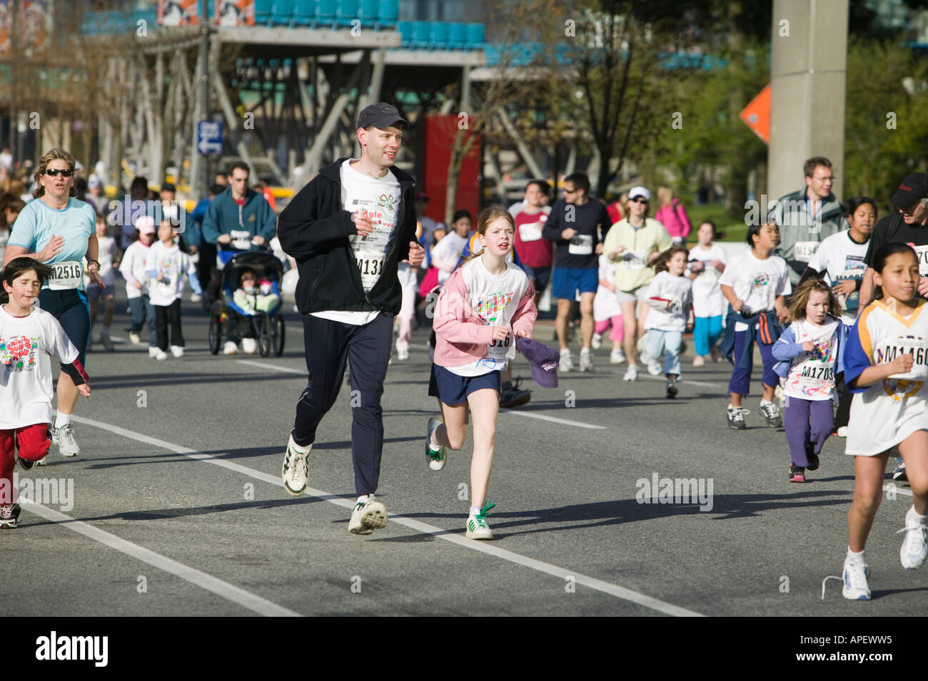 Vancouver Sun Fun Run Kids and Parents 2 5km Event End of Race Stock ...