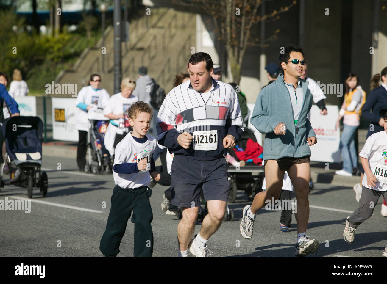 Vancouver Sun Fun Run Kids and Parents 2 5km Event End of Race Stock ...