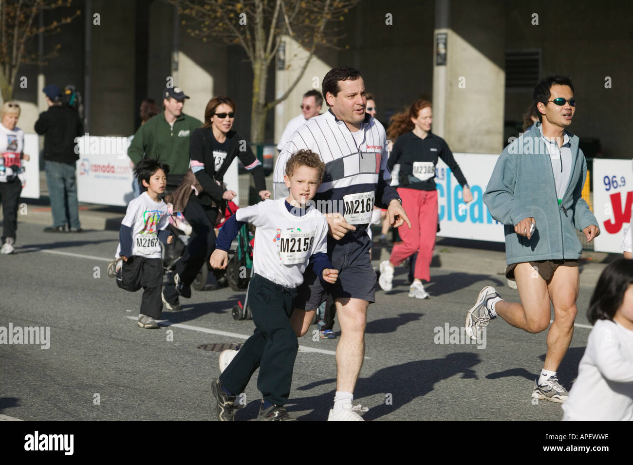 Vancouver Sun Fun Run Kids and Parents 2 5km Event End of Race Stock ...