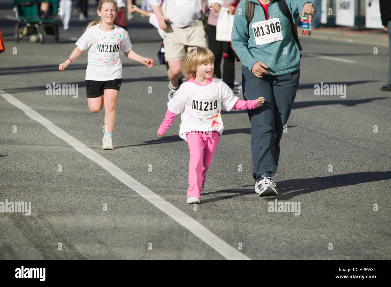 Vancouver Sun Fun Run Kids and Parents 2 5km Event End of Race Stock ...