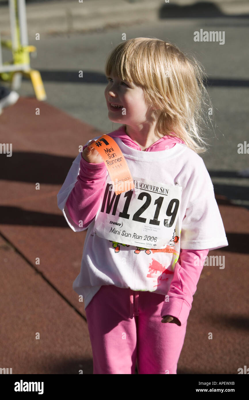 Vancouver Sun Fun Run Kids and Parents 2 5km Event Young Partic Stock ...