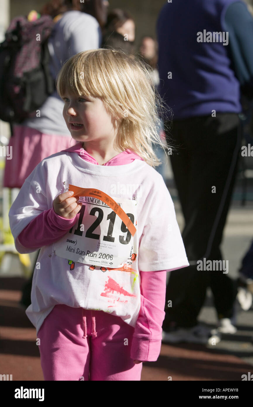 Vancouver Sun Fun Run Kids and Parents 2 5km Event Young Partic Stock ...
