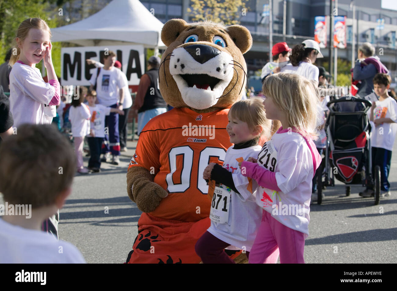 Vancouver Sun Fun Run Kids and Parents 2 5km Event End of Race Stock ...