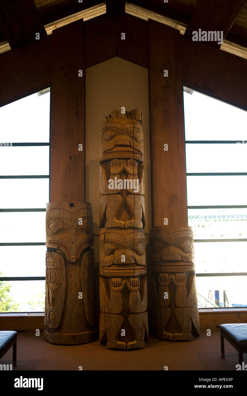 A museum displaying totem poles Stock Photo - Alamy
