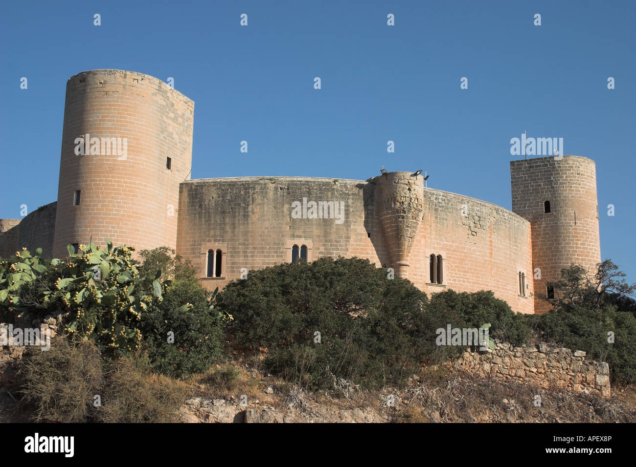 Palma de Mallorca Castillo de Bellver Round Castle Stock Photo - Alamy