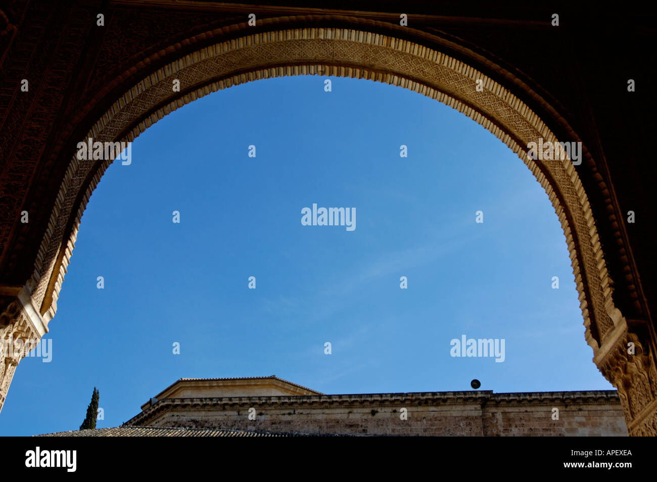 Spain Andalusia Granada Alhambra The Nasrid Palace Arch From The ...