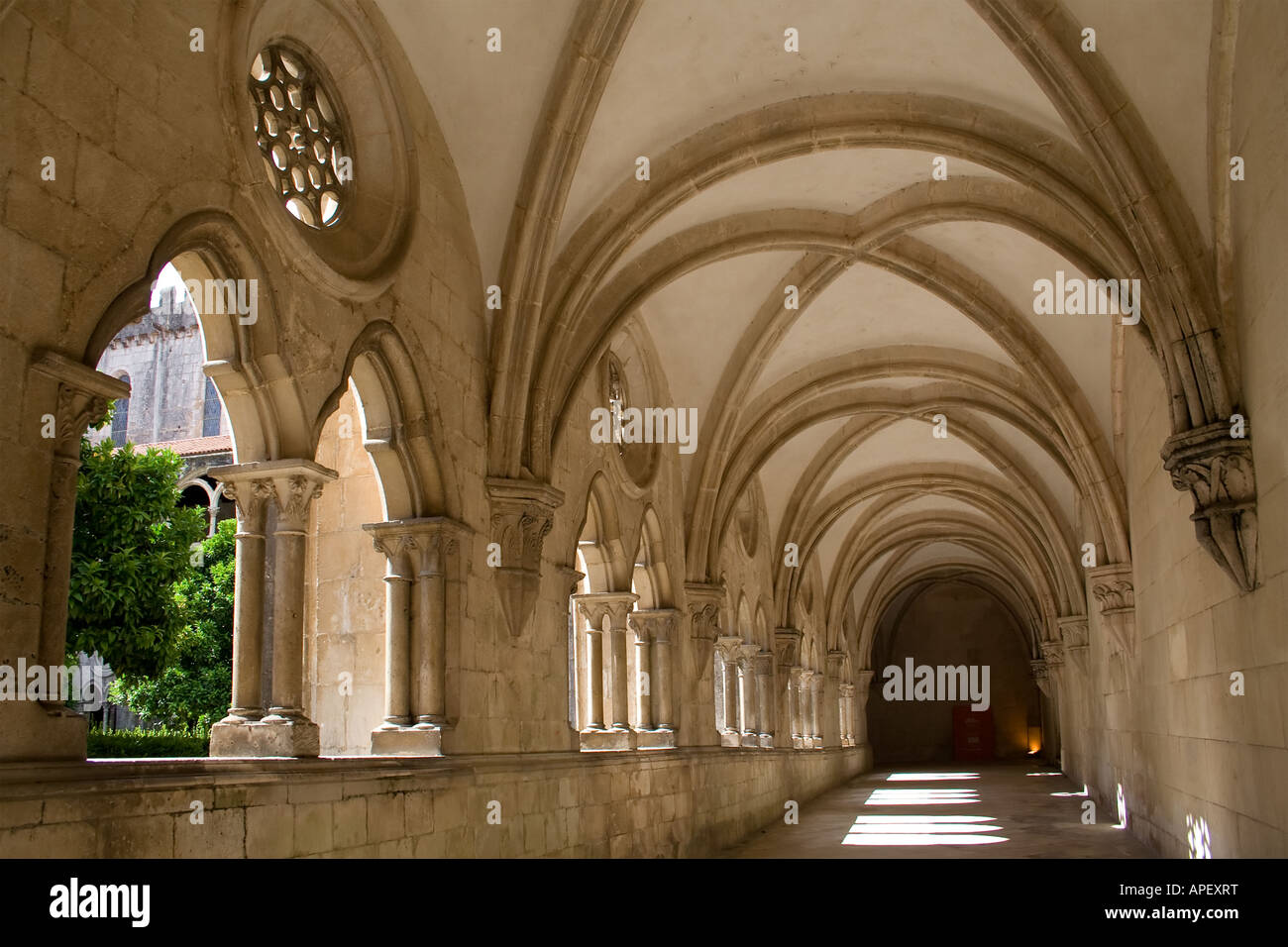 Alcobaça Monastery cloister. Masterpiece of the Gothic architecture ...