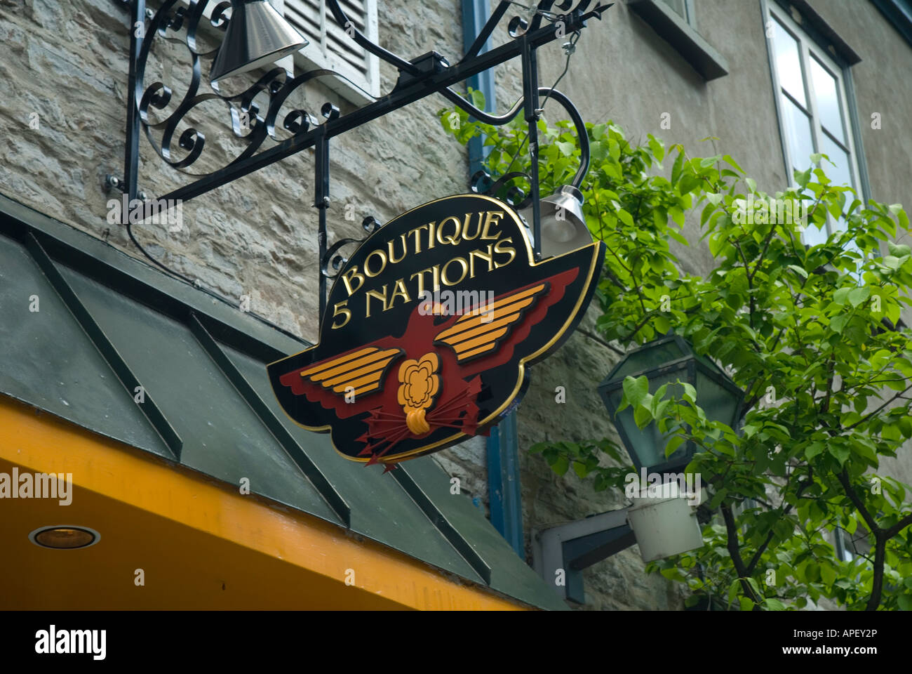 First Nations Store Sign with Eagle, Quebec Canada Stock Photo - Alamy