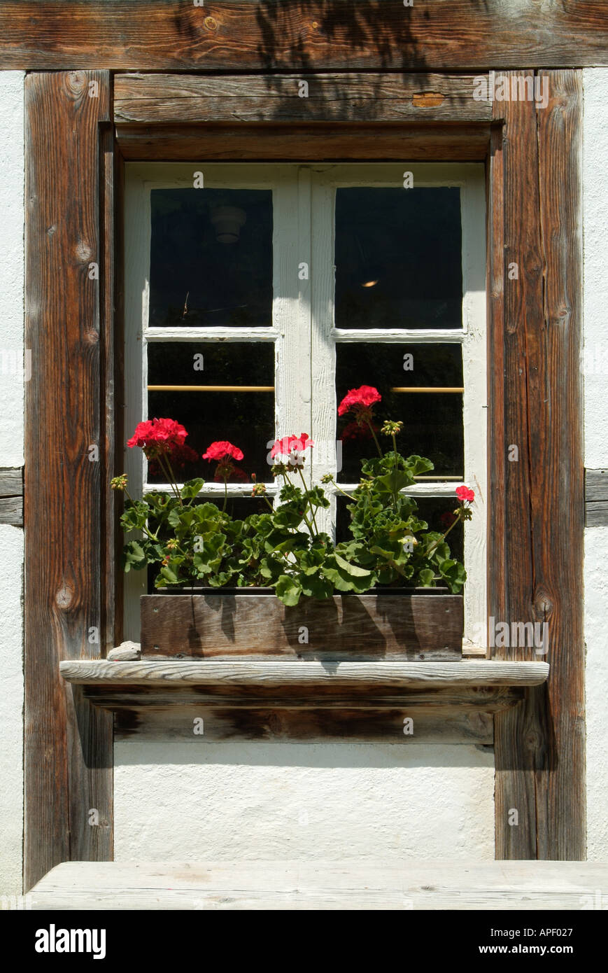 Traditional swiss window box Freilicht Ballenberg Open air Museum near ...