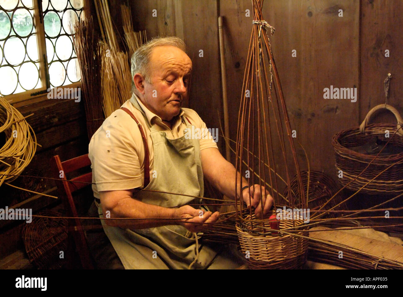 Traditional willow basket making Freilicht Ballenberg Open air Museum ...