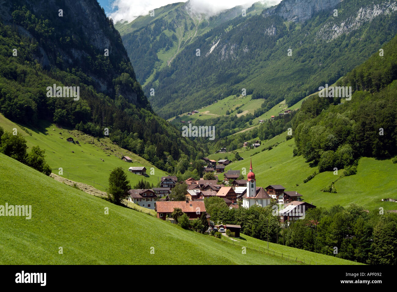 Alpine village of Isenthal Switzerland Stock Photo - Alamy