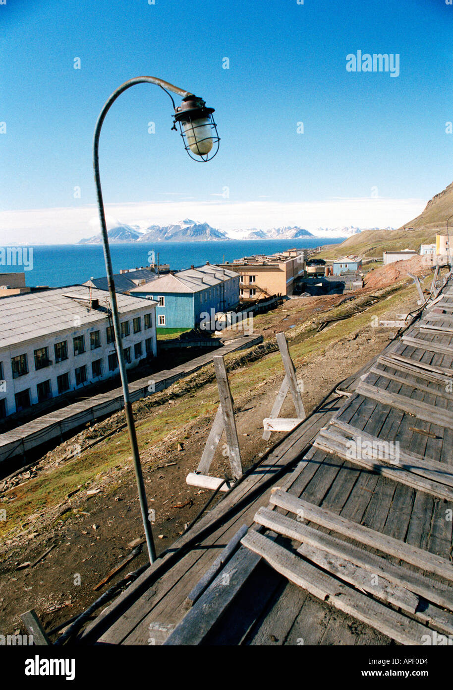 Barentsburg russian settlement svalbard spitsbergen hi-res stock ...