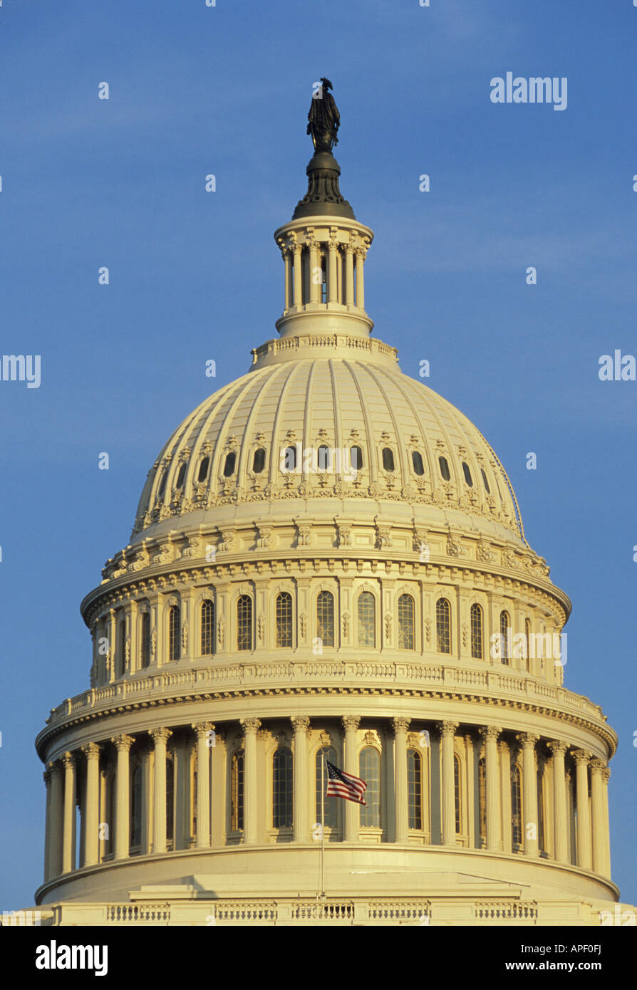 The US Capitol Dome lit up nicely in sunset light Stock Photo - Alamy