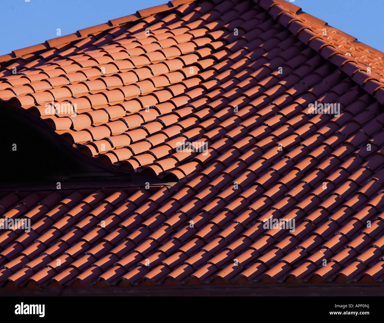 Red Spanish tiles on roof Stock Photo - Alamy