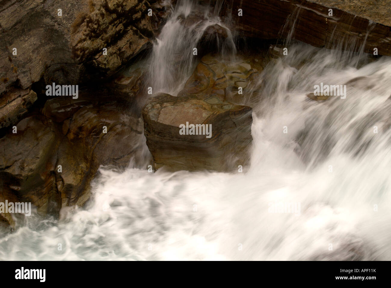 USA Montana Glacier National Park Sacred Dancing Cascade on McDonald ...