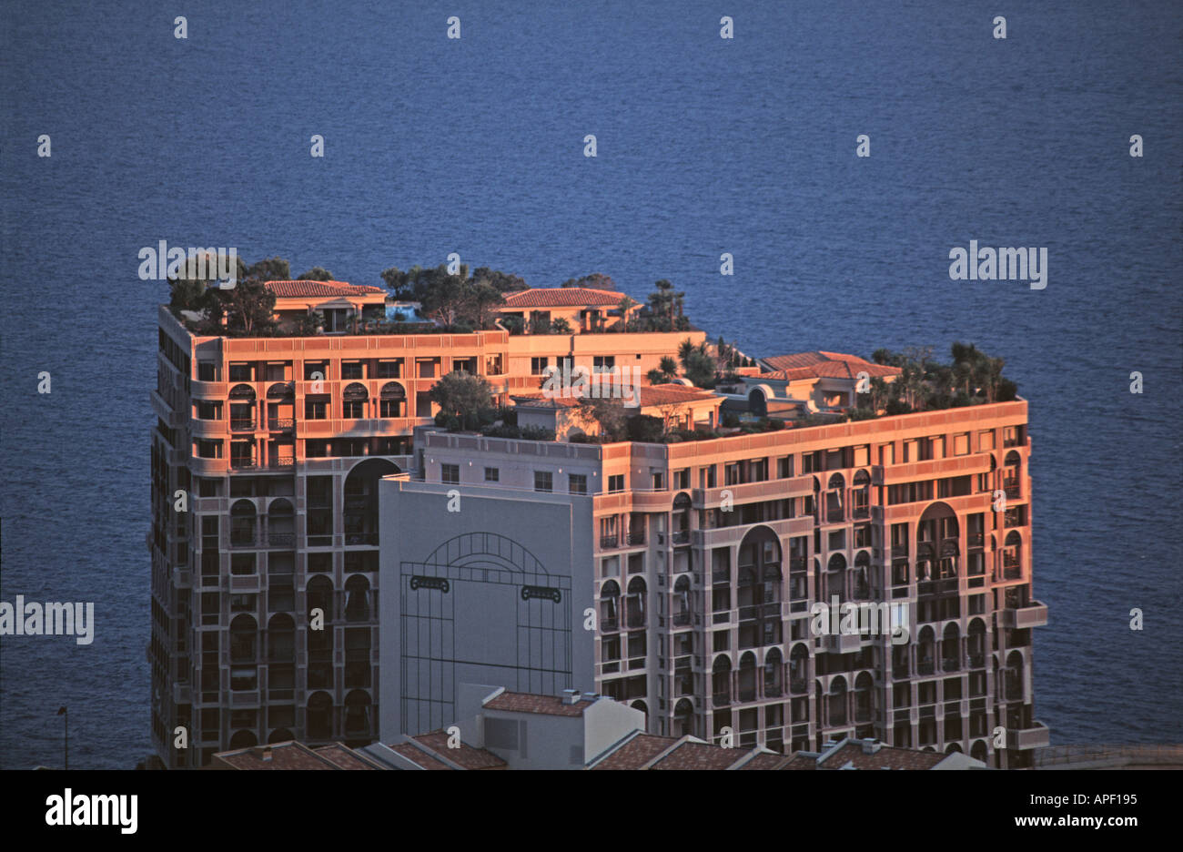Rooftop gardens at Monaco Stock Photo - Alamy