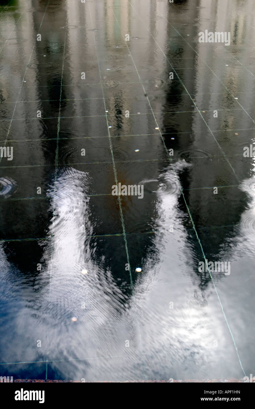 USA Utah Salt Lake City Reflections of Latterday Saints Temple spires ...