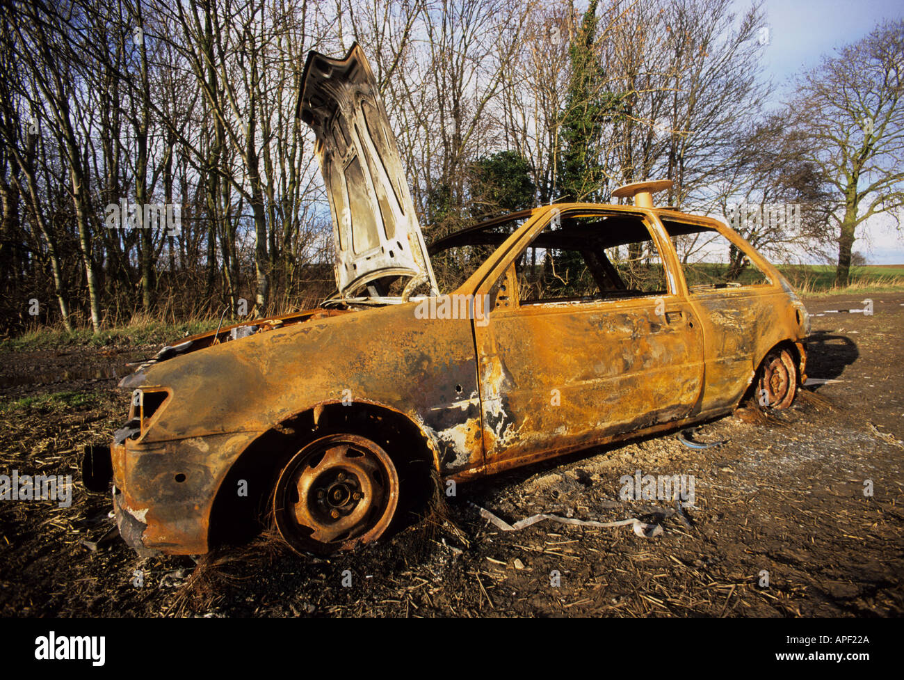 Car engine fire burnt out hi-res stock photography and images - Alamy