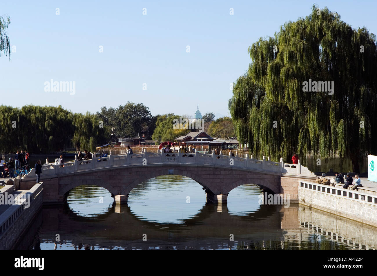 arched bridge in Houhai Park Beijing China Stock Photo - Alamy