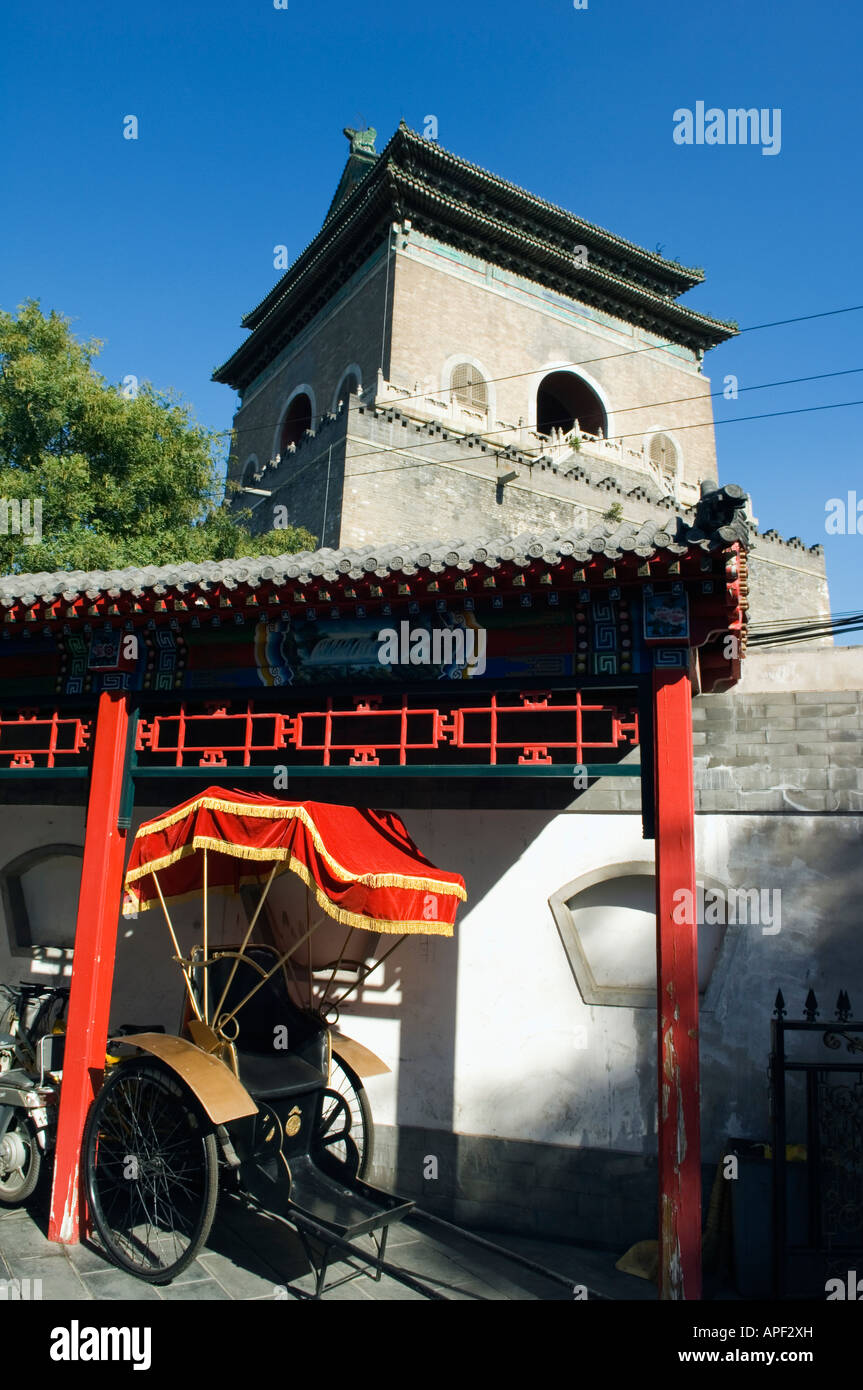 a rickshaw at The Bell Tower originally built in 1273 marking the ...