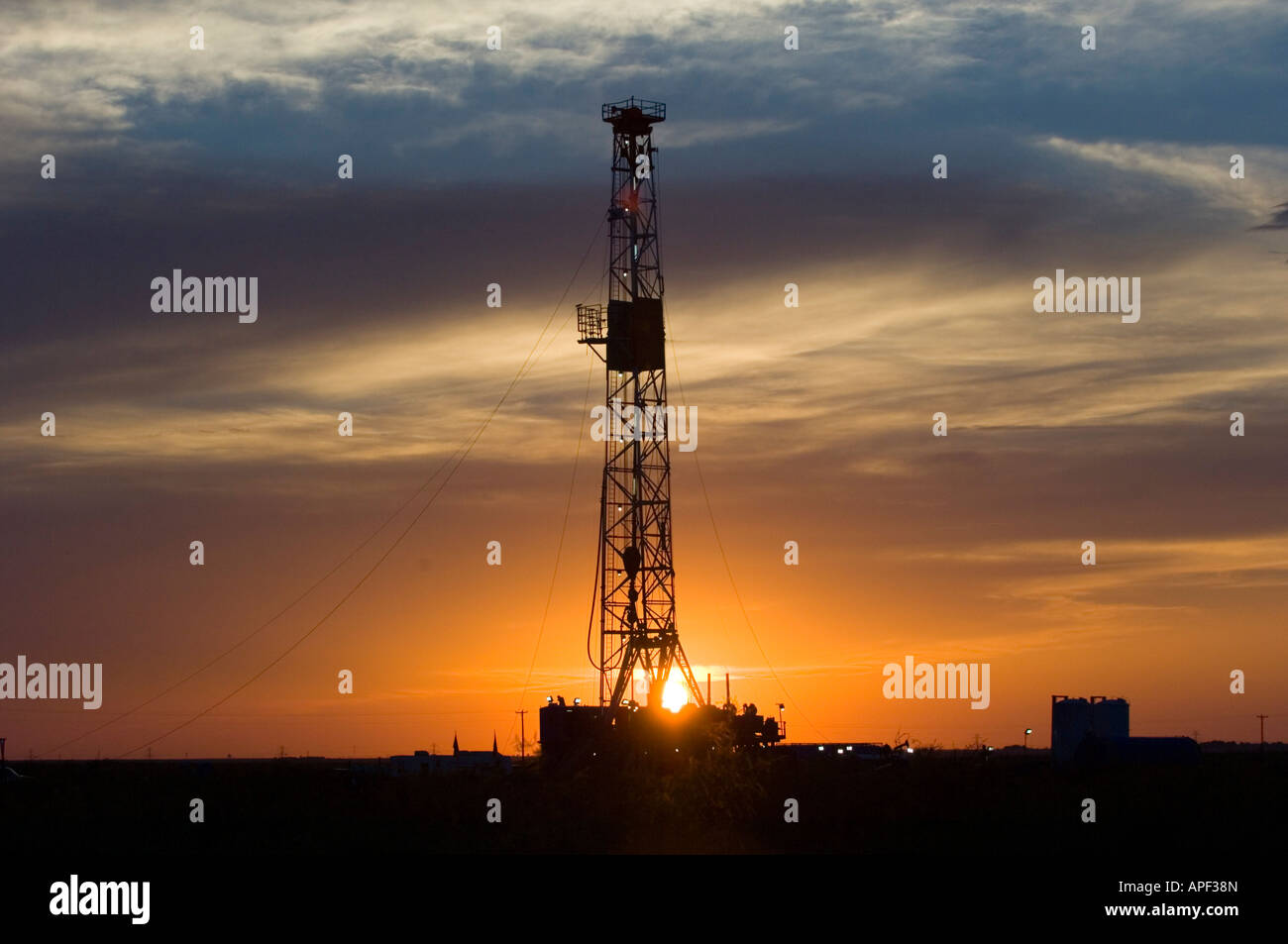 West Texas drilling rig at sunset Stock Photo - Alamy