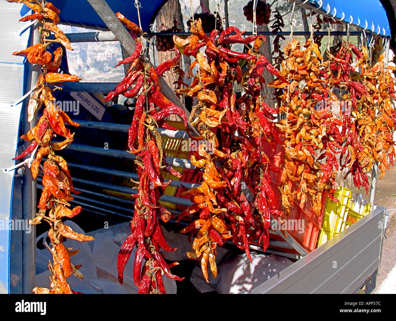 Dried Chillis roadside stall Sorrento Italy Stock Photo - Alamy