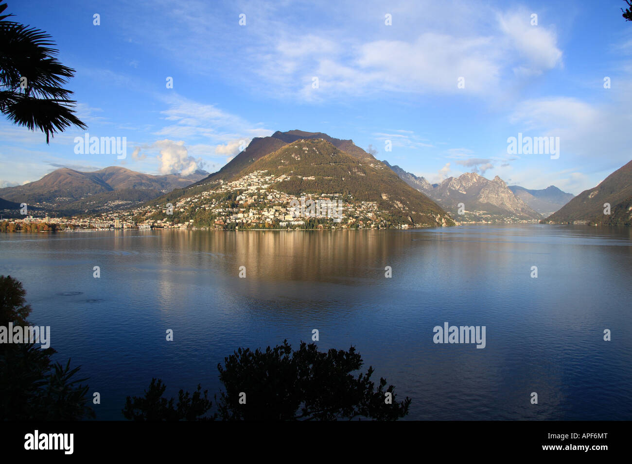 View of Lugano Lake Stock Photo - Alamy