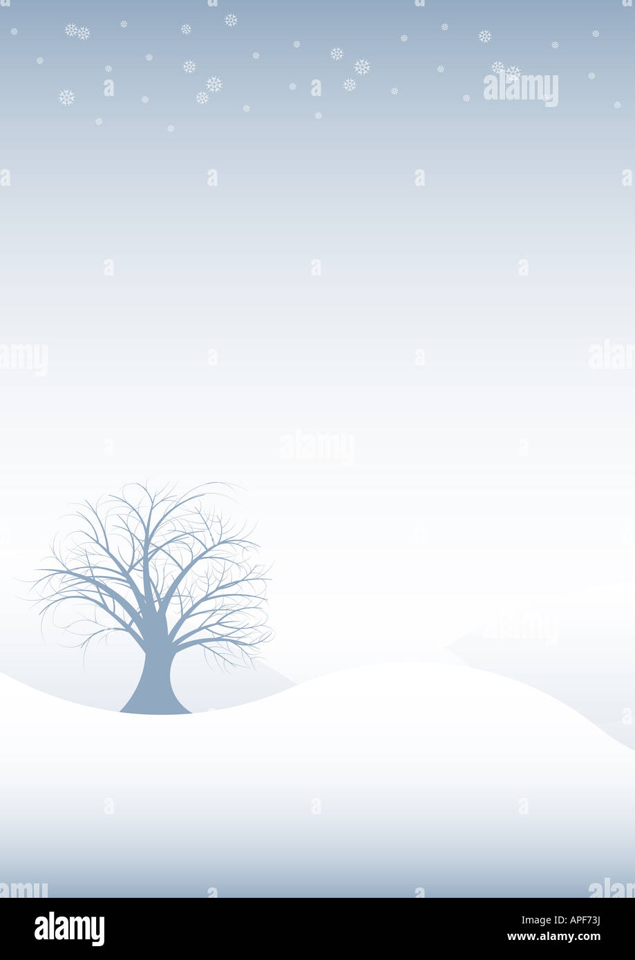 beautiful abstract vector winter tree design Stock Photo - Alamy