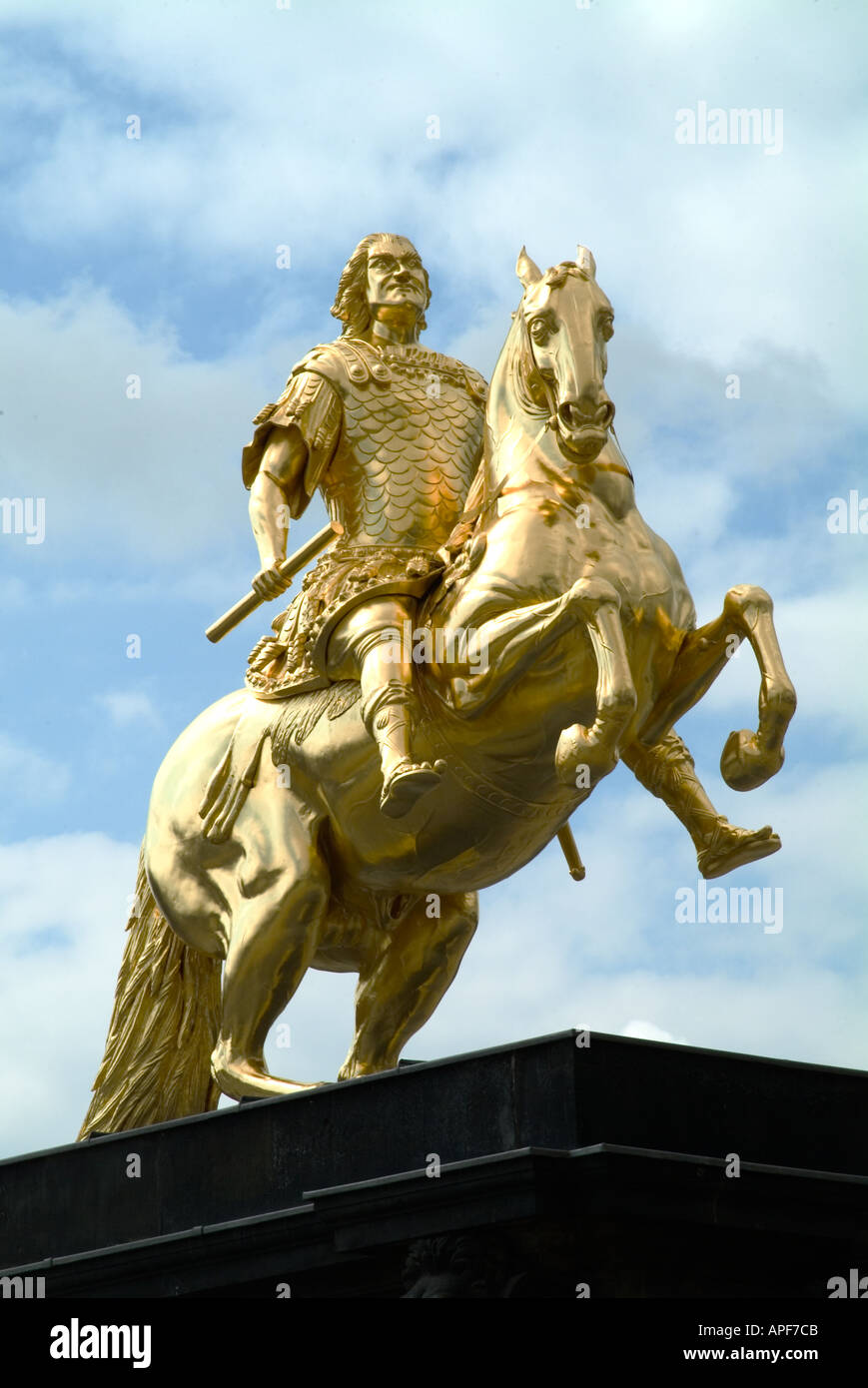 The gilded equestrian statue of Augustus the Strong Elector of Saxony ...