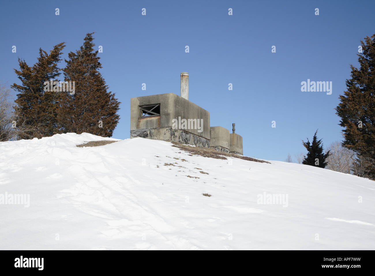 Fort Foster Park during the winter months Located in Kittery Maine USA ...