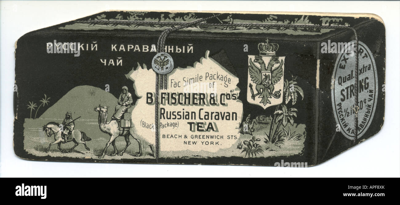 Die cut facsimile of Russian Tea packet as advertising booklet for ...
