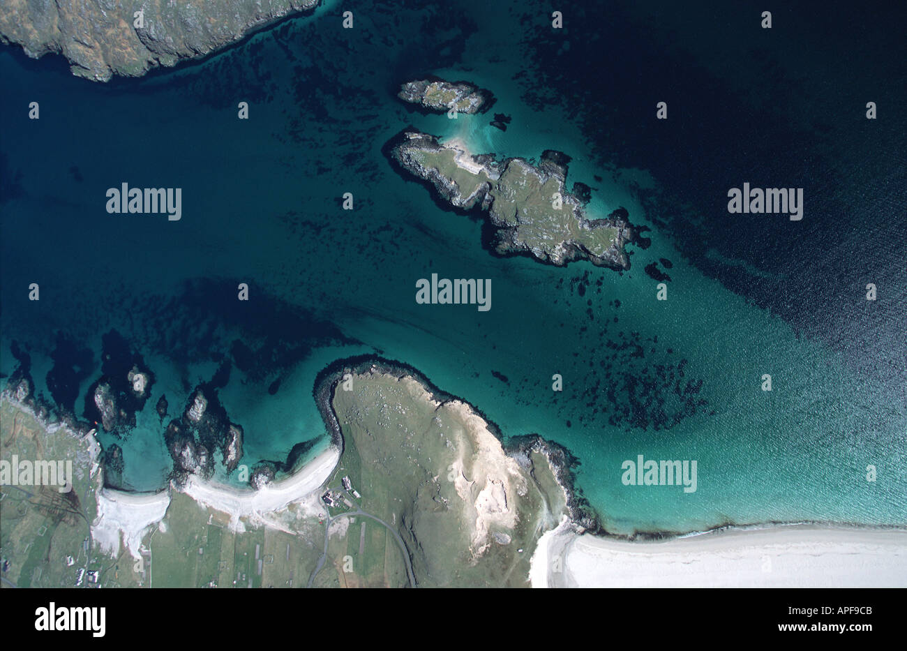 Aerial view of coastline of Outer Hebrides Scotland Stock Photo - Alamy