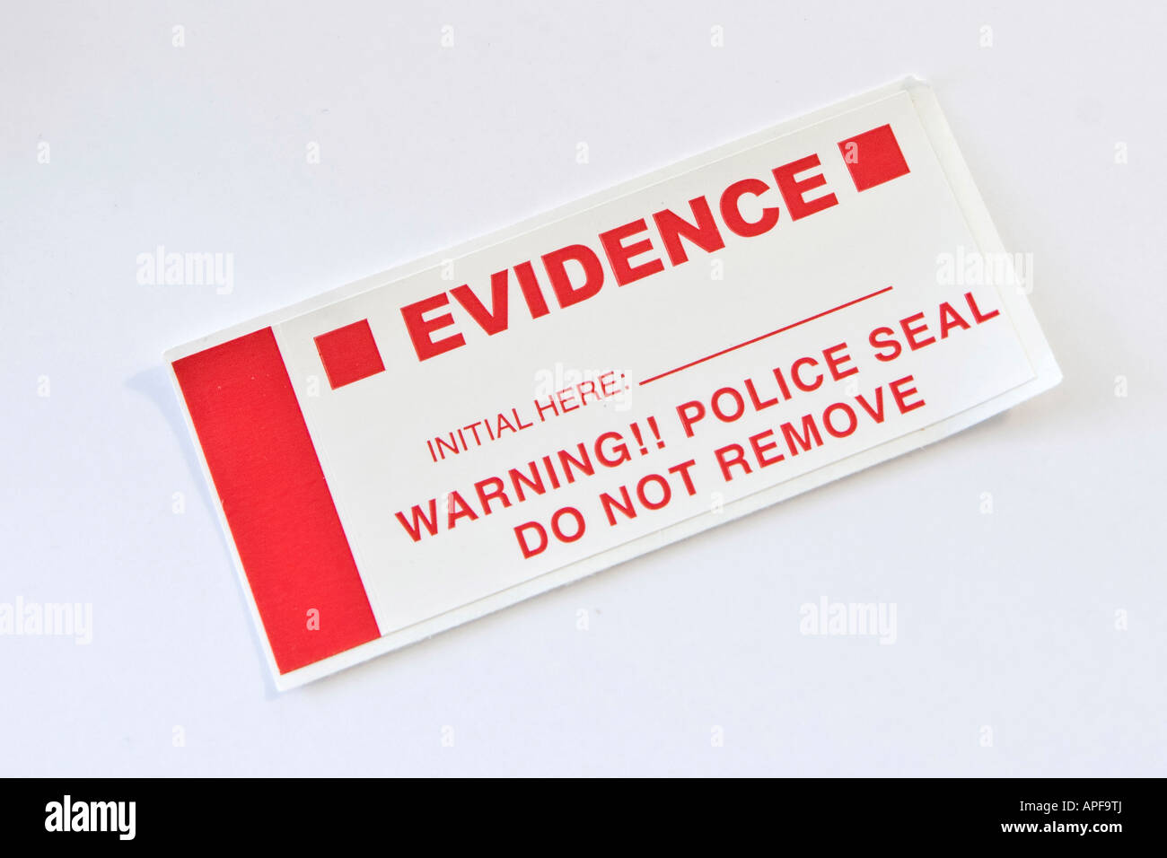 Evidence Warning Label Stock Photo - Alamy