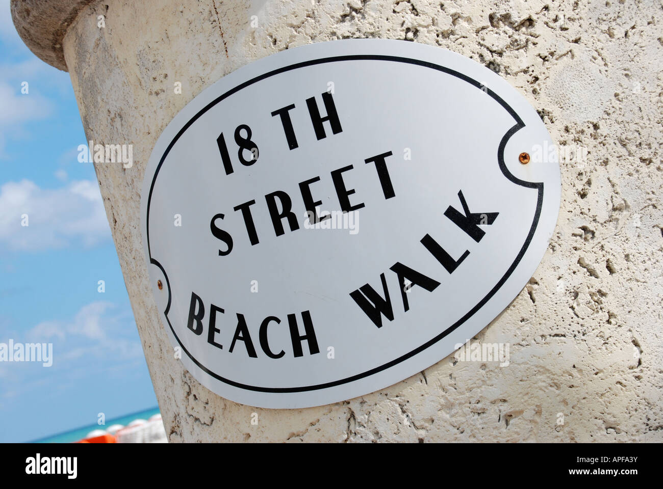 18th street beach walk sign on miami beach hi-res stock photography and ...