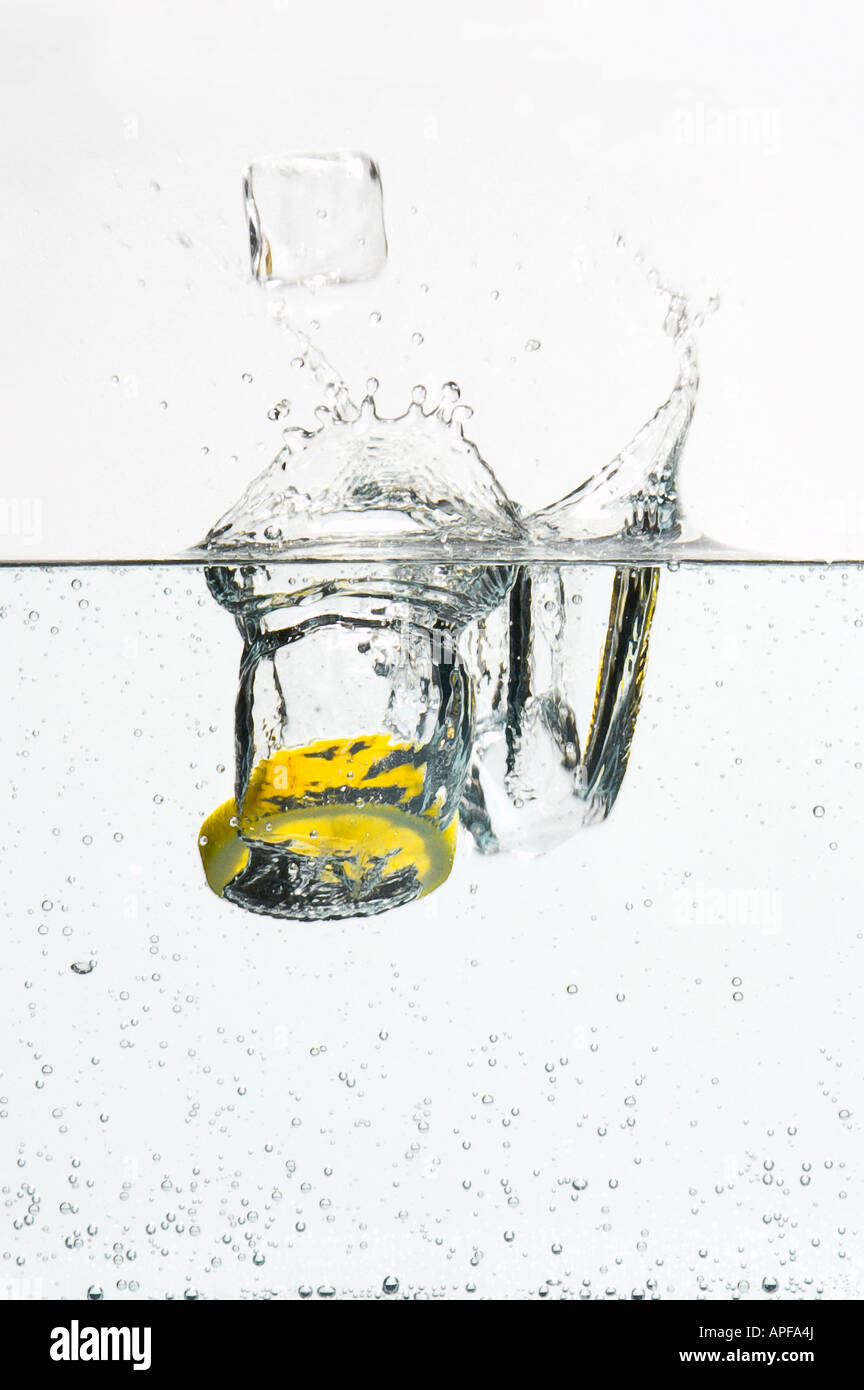 Ice drop with water splash hi-res stock photography and images - Alamy