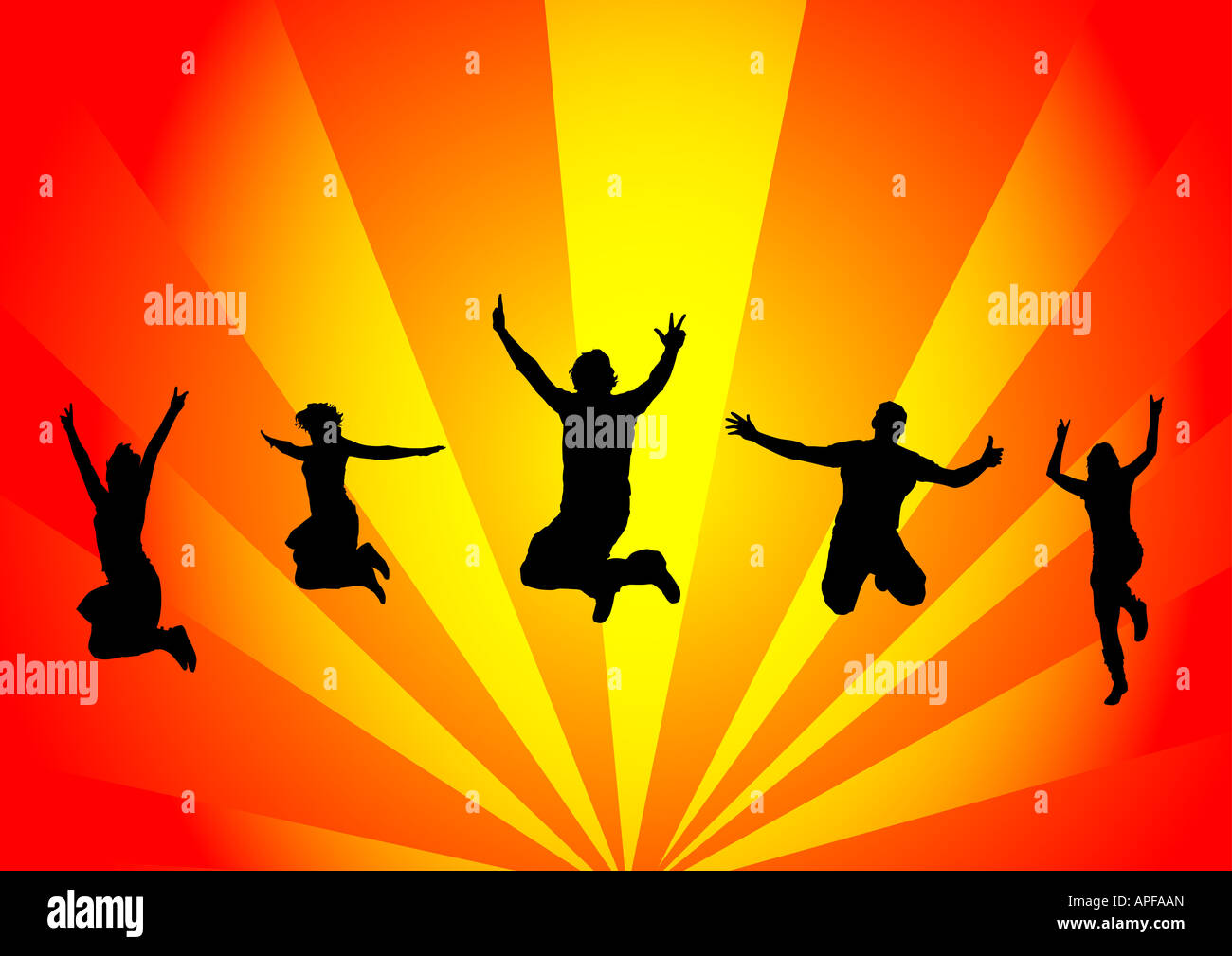 happy people jumping Stock Photo - Alamy